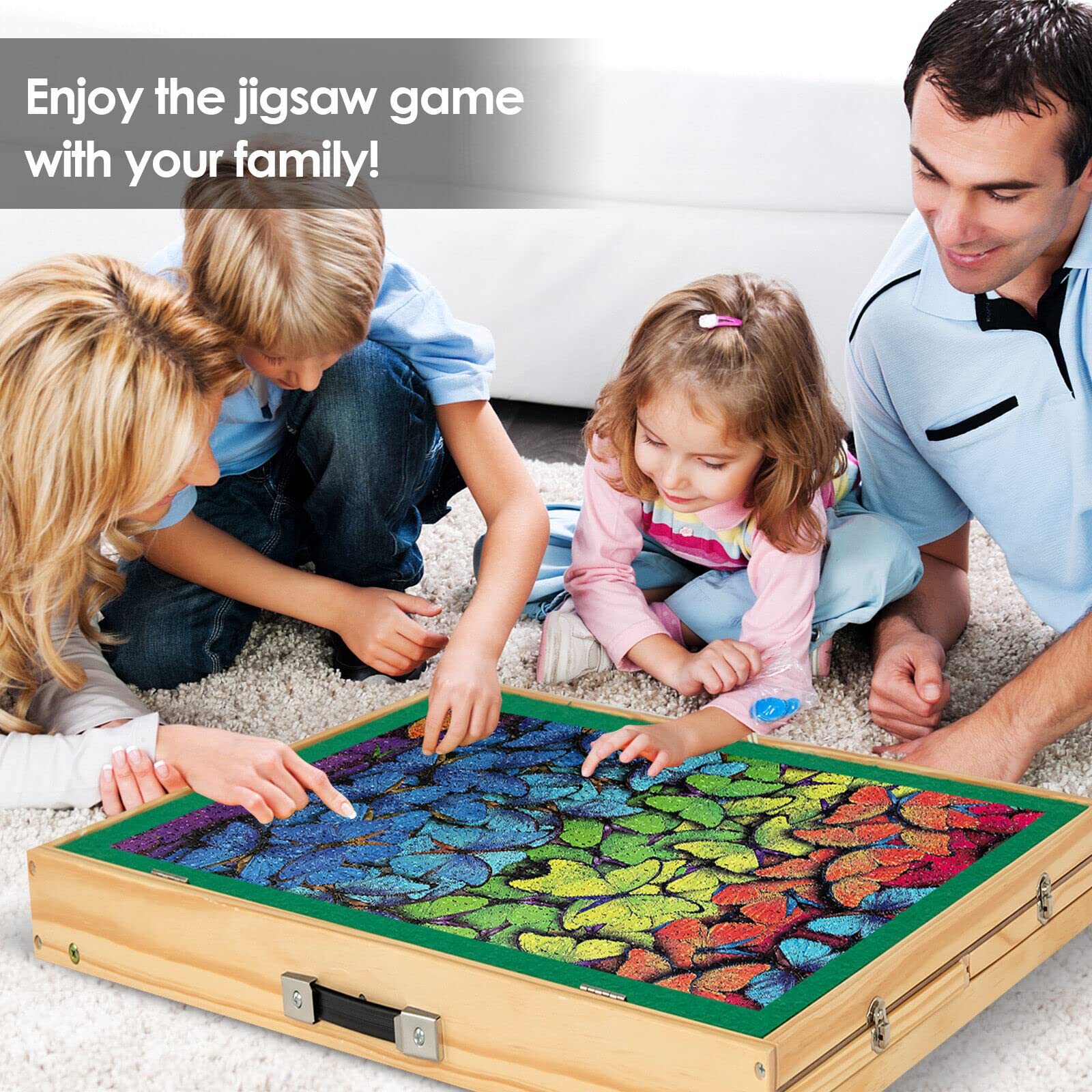 HONEY JOY 1000 PCS Portable Puzzle Table 3 Angle Adjustable Jigsaw Bo Babyjoy